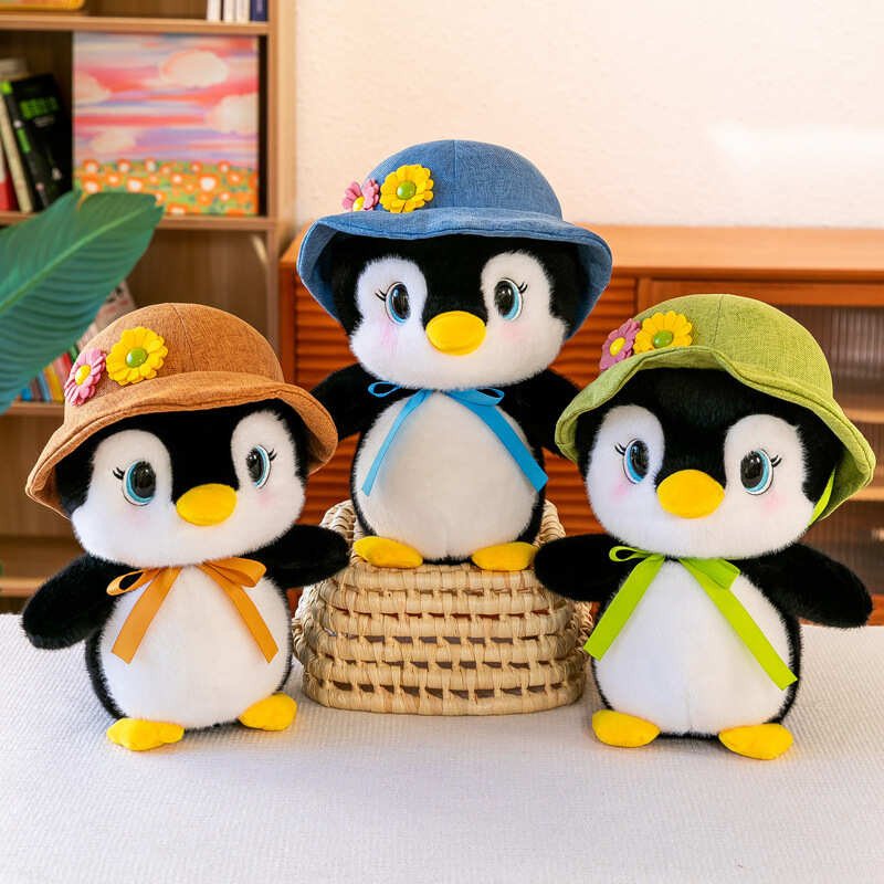 Penguin round cap plush toy doll Kids birthday gift