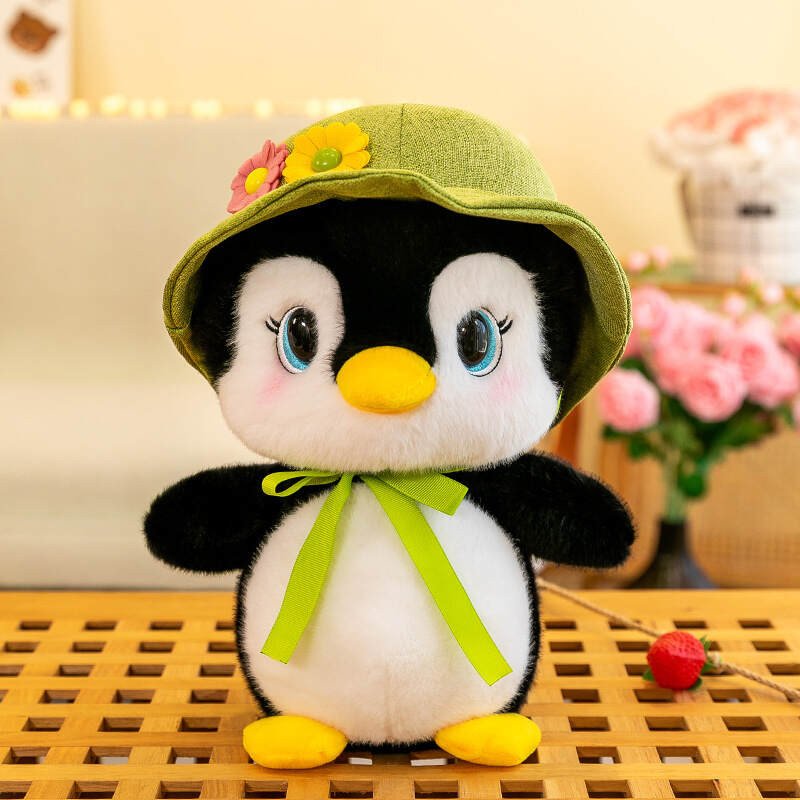 Penguin round cap plush toy doll Kids birthday gift